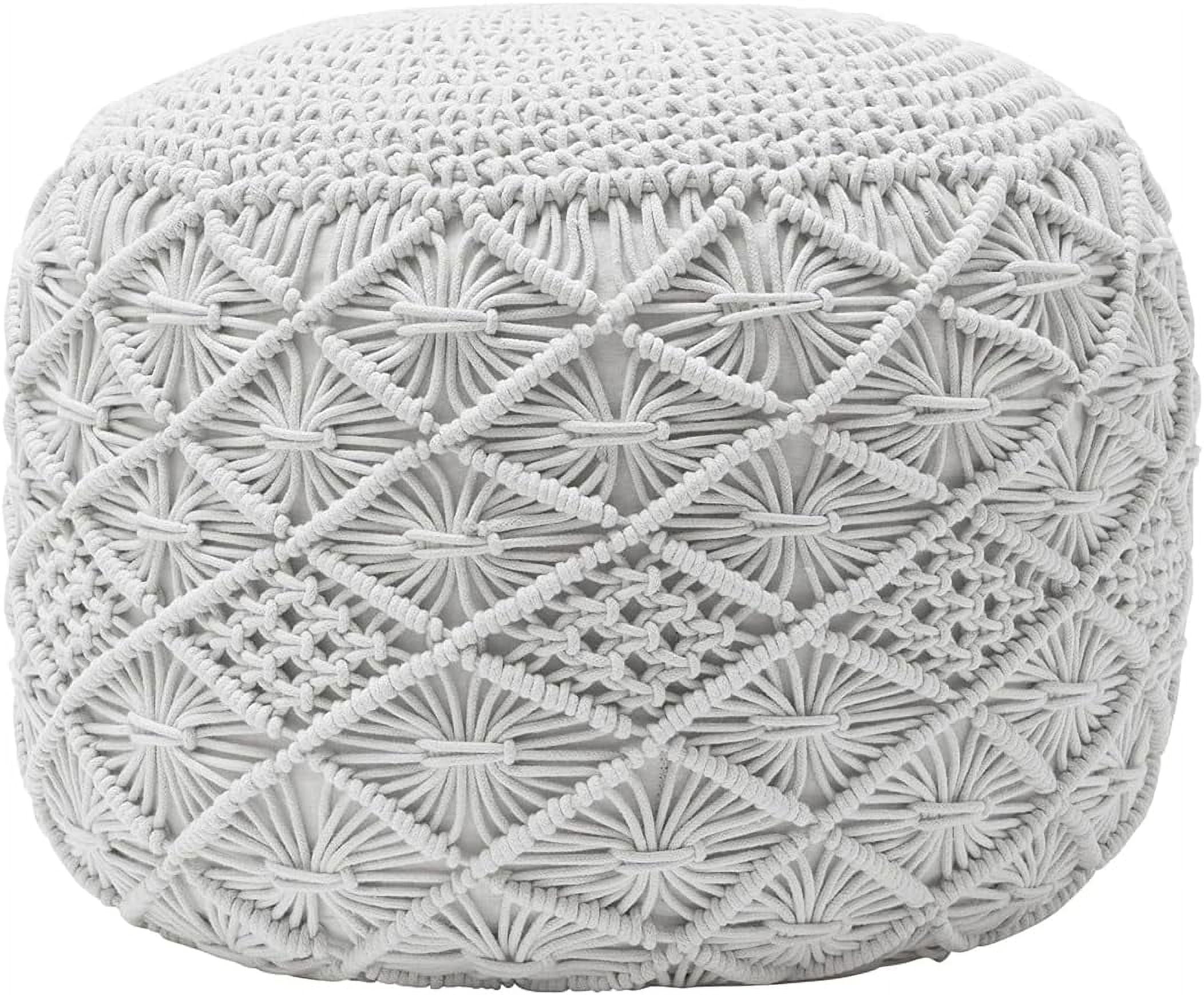Ornavo Home Pouf Ottoman Foot Rest - 100% Cotton Pouffe - Hand Knitted ...