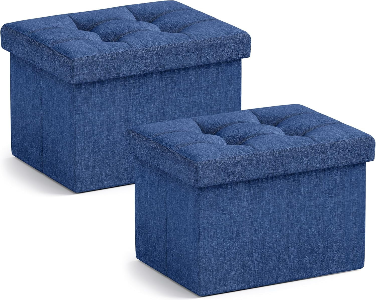 Ornavo Home Small Storage Ottoman, Set of 2, Foldable Collapsible ...
