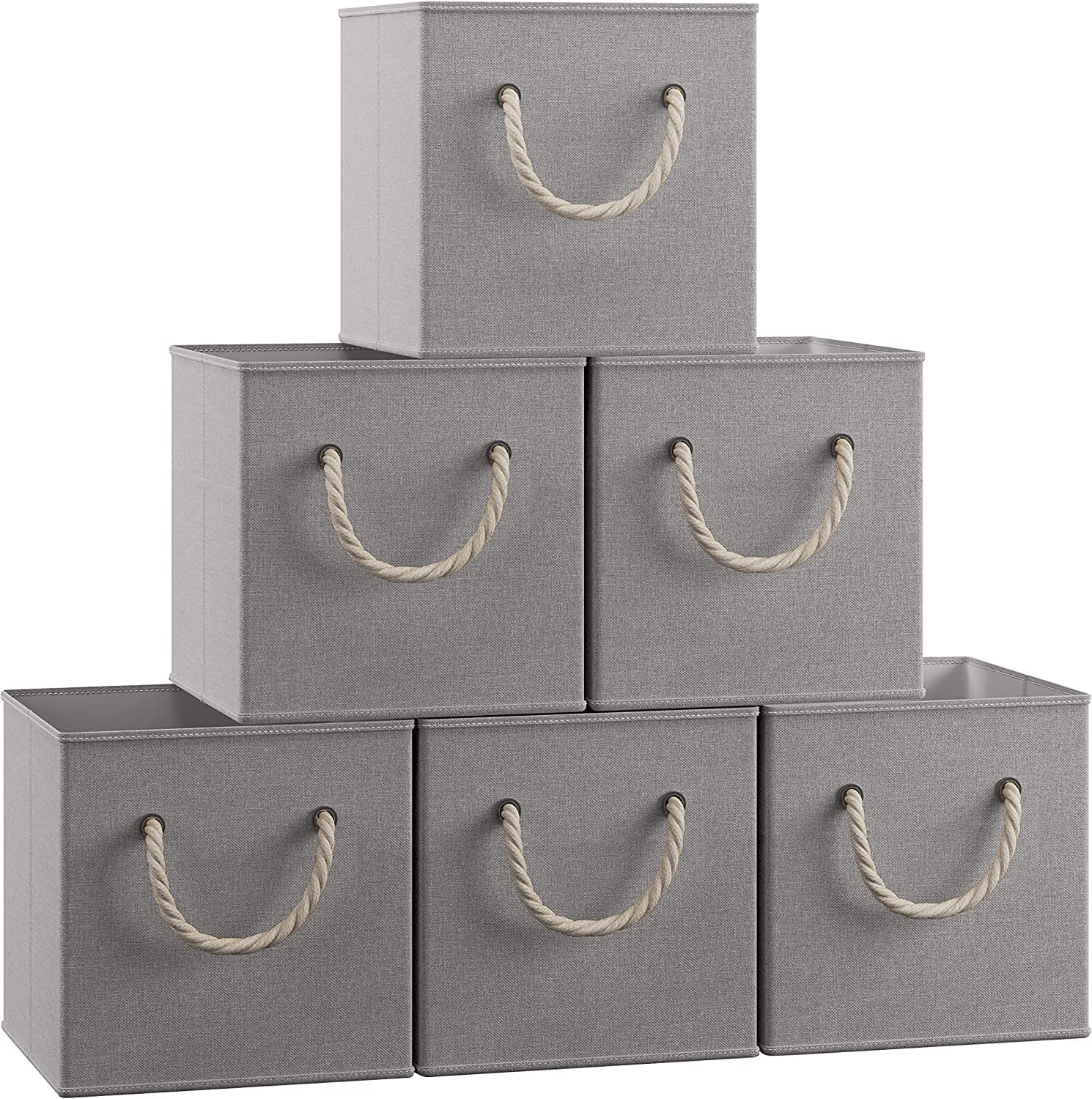 "Ornavo Home Foldable Linen Storage Box 6-Pack, 13"" x 13"" Organizer ...