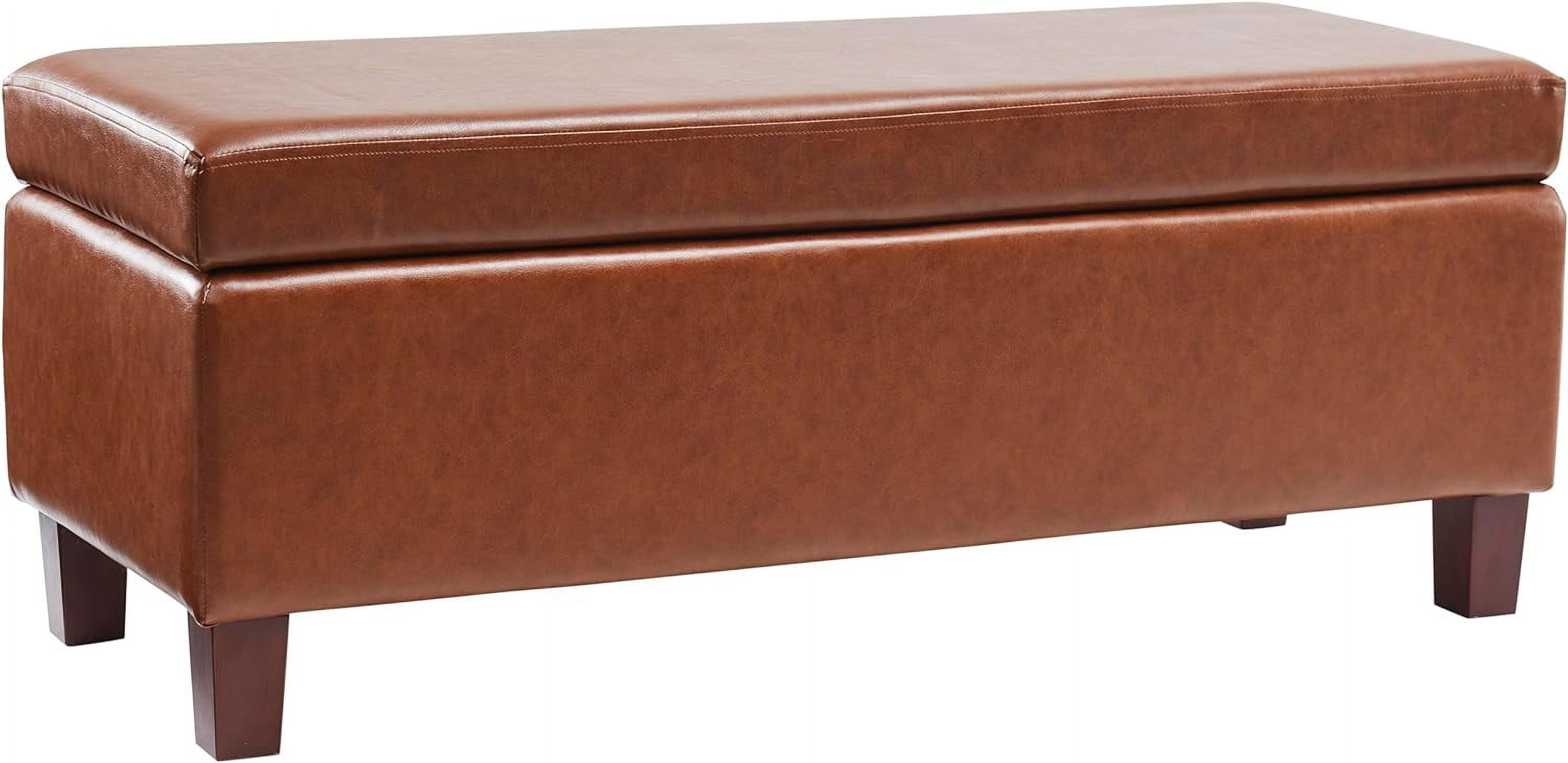 Ornavo Home Storage Ottoman Bench Upholstered Rectangle Storage Ottoman ...