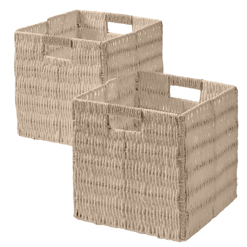 Ornavo Home Wicker Storage Cubes Bin, 13 x 13 Inch Storage Cubes Shelf ...