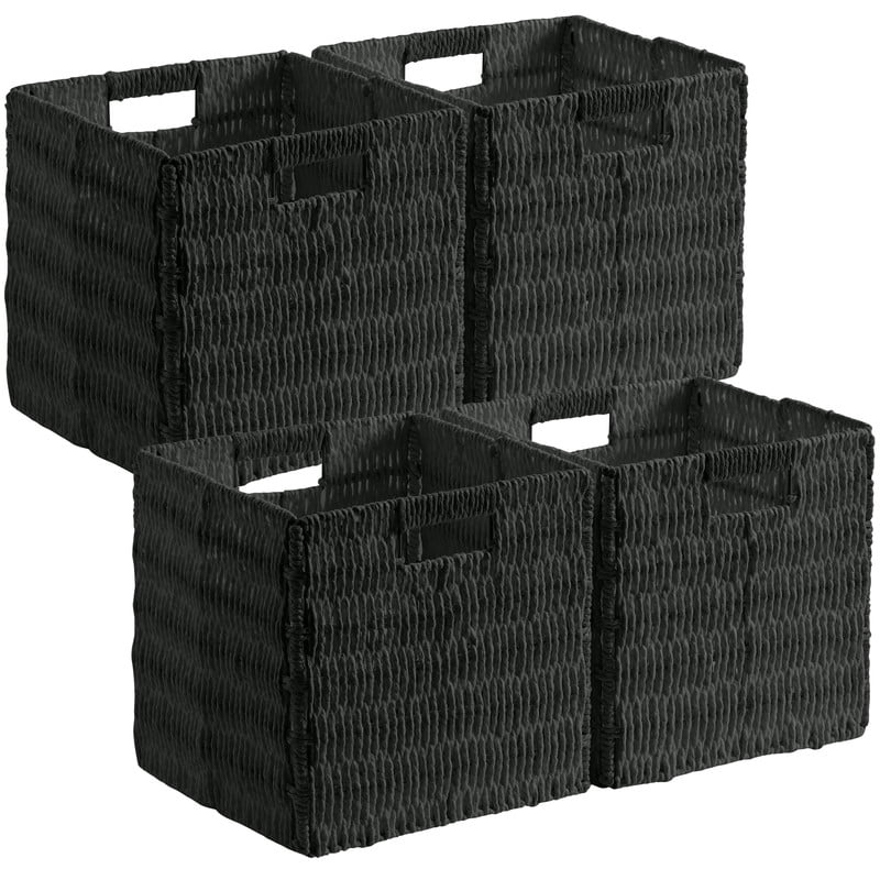 Ornavo Home Wicker Storage Cubes Bin, 13 x 13 Inch Storage Cubes Shelf ...
