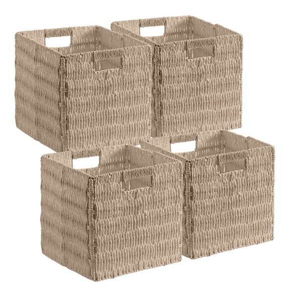 Ornavo Home Wicker Storage Cubes Bin, 13 x 13 Inch Storage Cubes Shelf ...