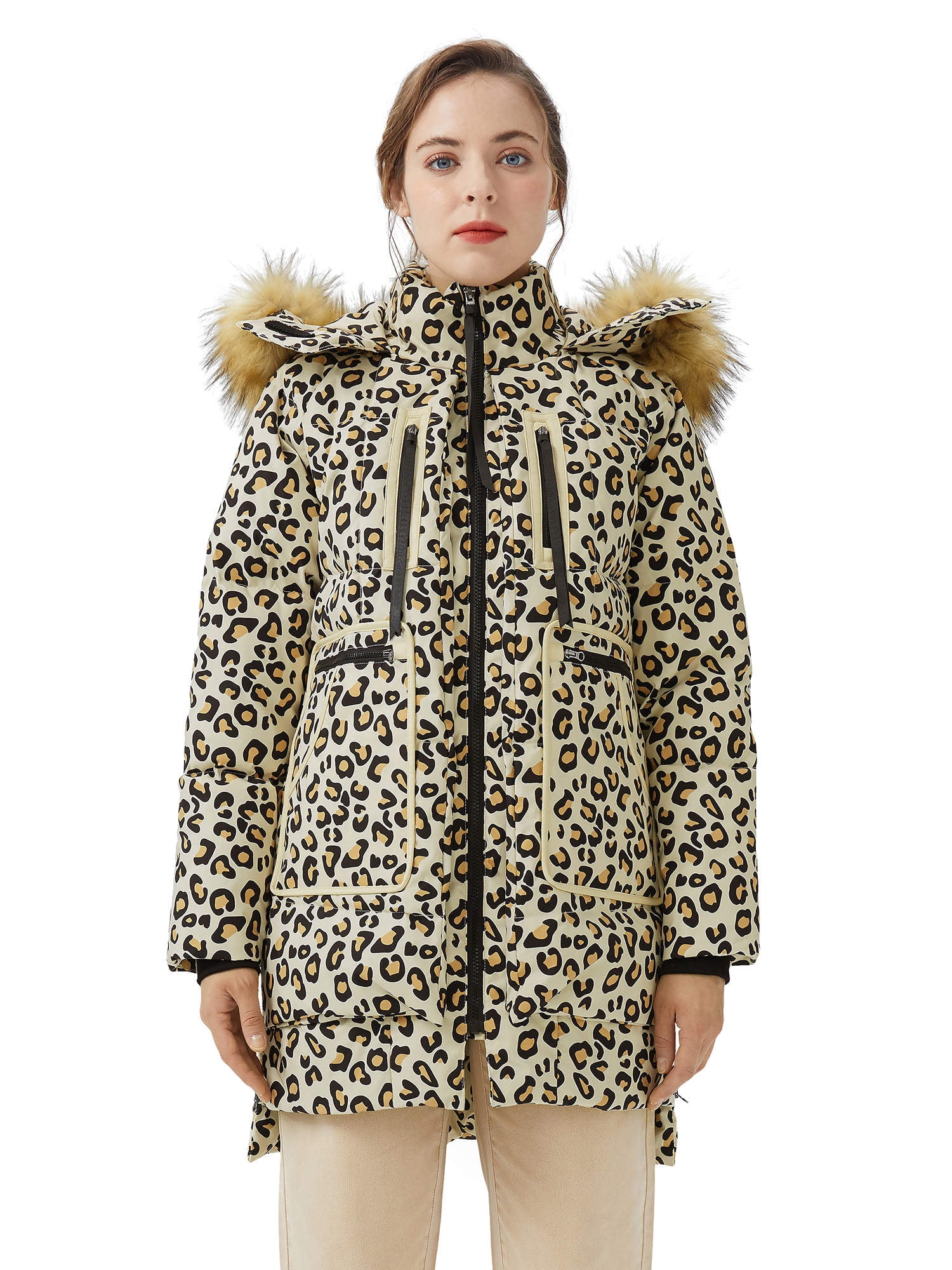 Orolay Women's Leopard Print Down Jacket With Windproof - Walmart.com