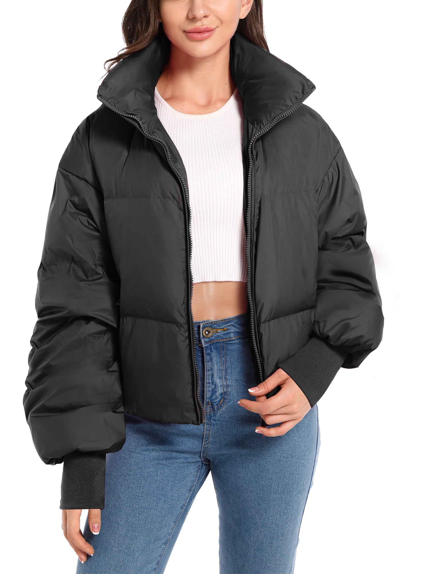 Orolay Women's Puffer Jacket Winter Puffer Jacket Long Sleeve Zipper ...