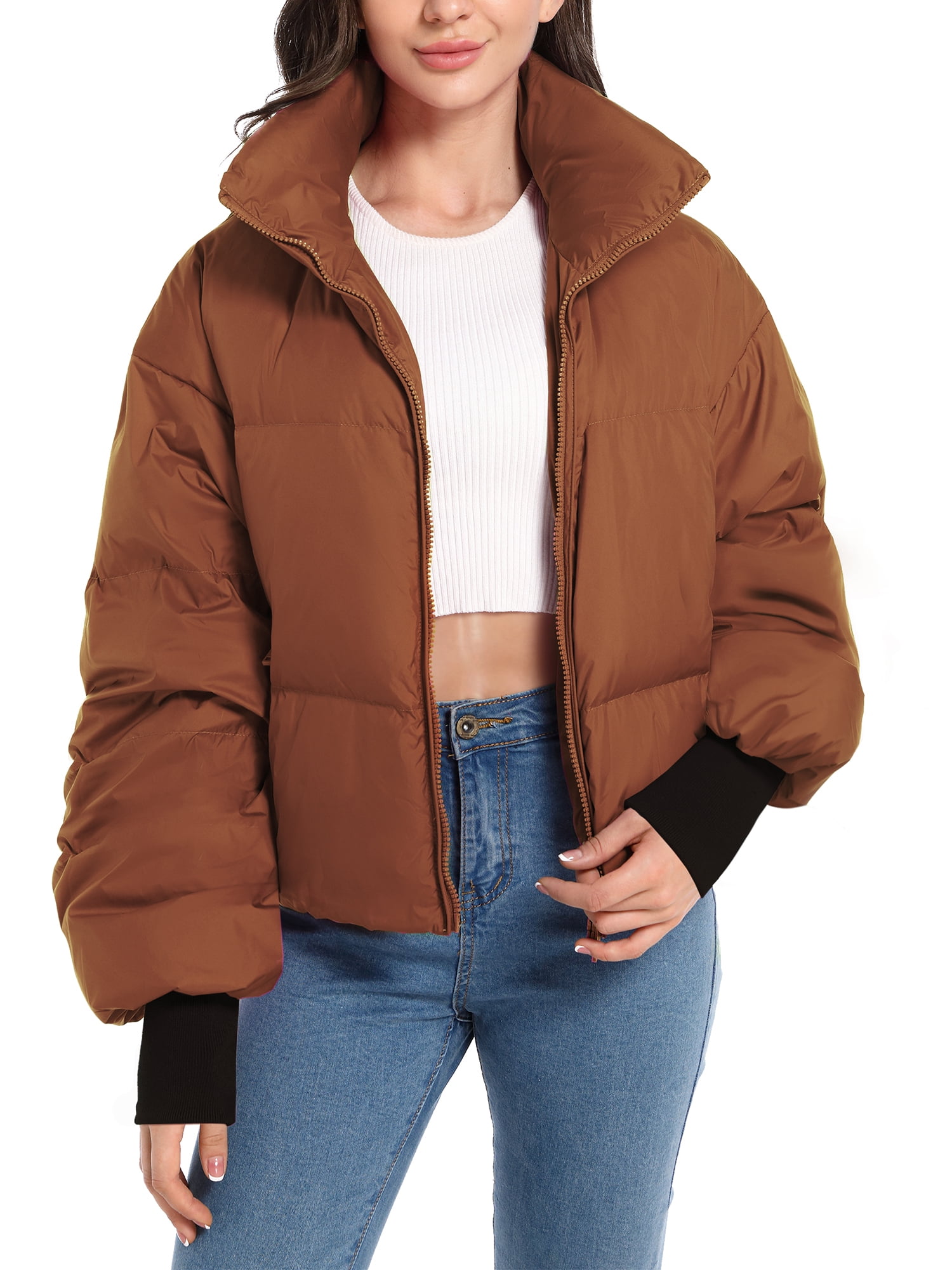 Orolay Women's Puffer Jacket Winter Puffer Jacket Long Sleeve Zipper ...