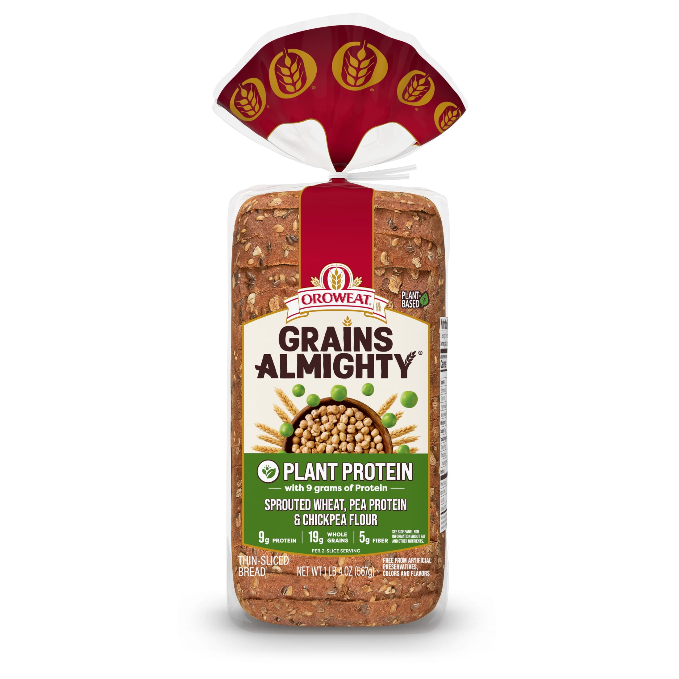 Oroweat Grains Almighty Plant Protein Bread, 20 oz - Walmart.com