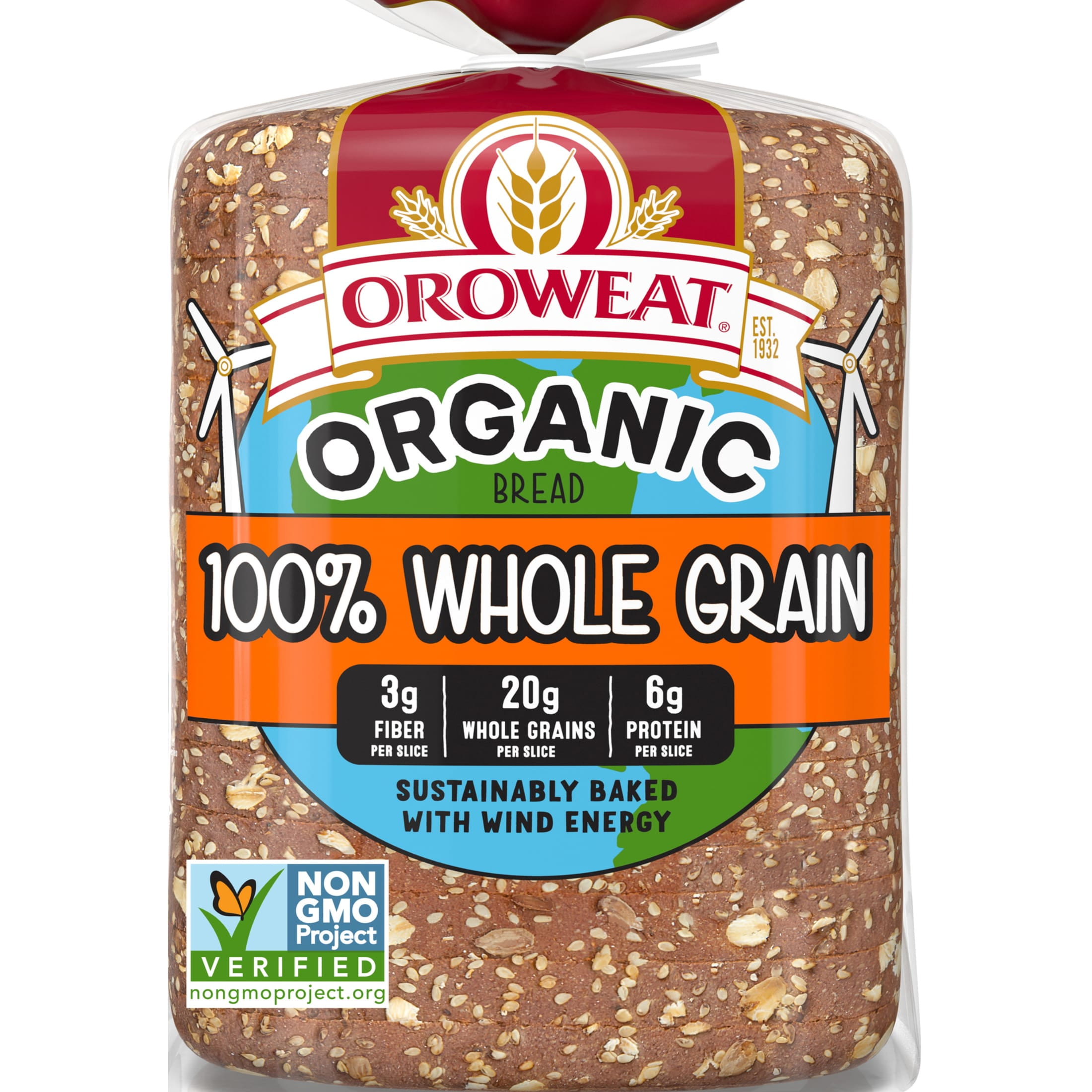 Oroweat Organic 100% Whole Grain Bread, 27 oz, Wheat Bread, Bag ...