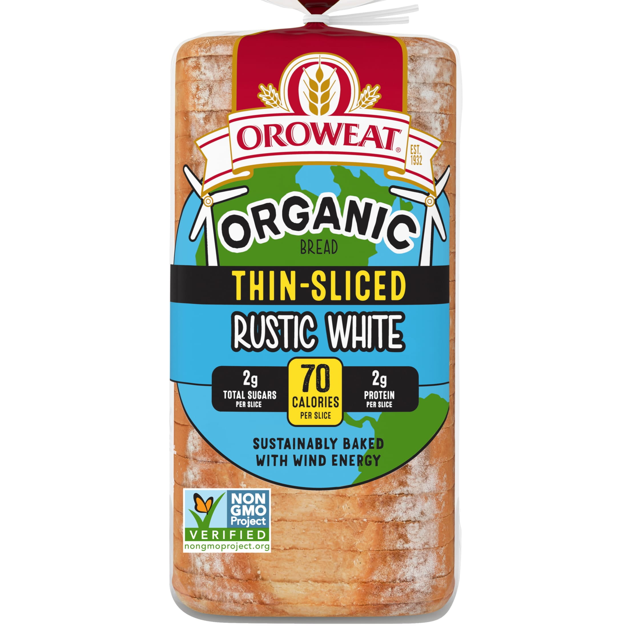 Oroweat Organic Rustic White Bread, 20 oz, Plain Thin Sliced White ...