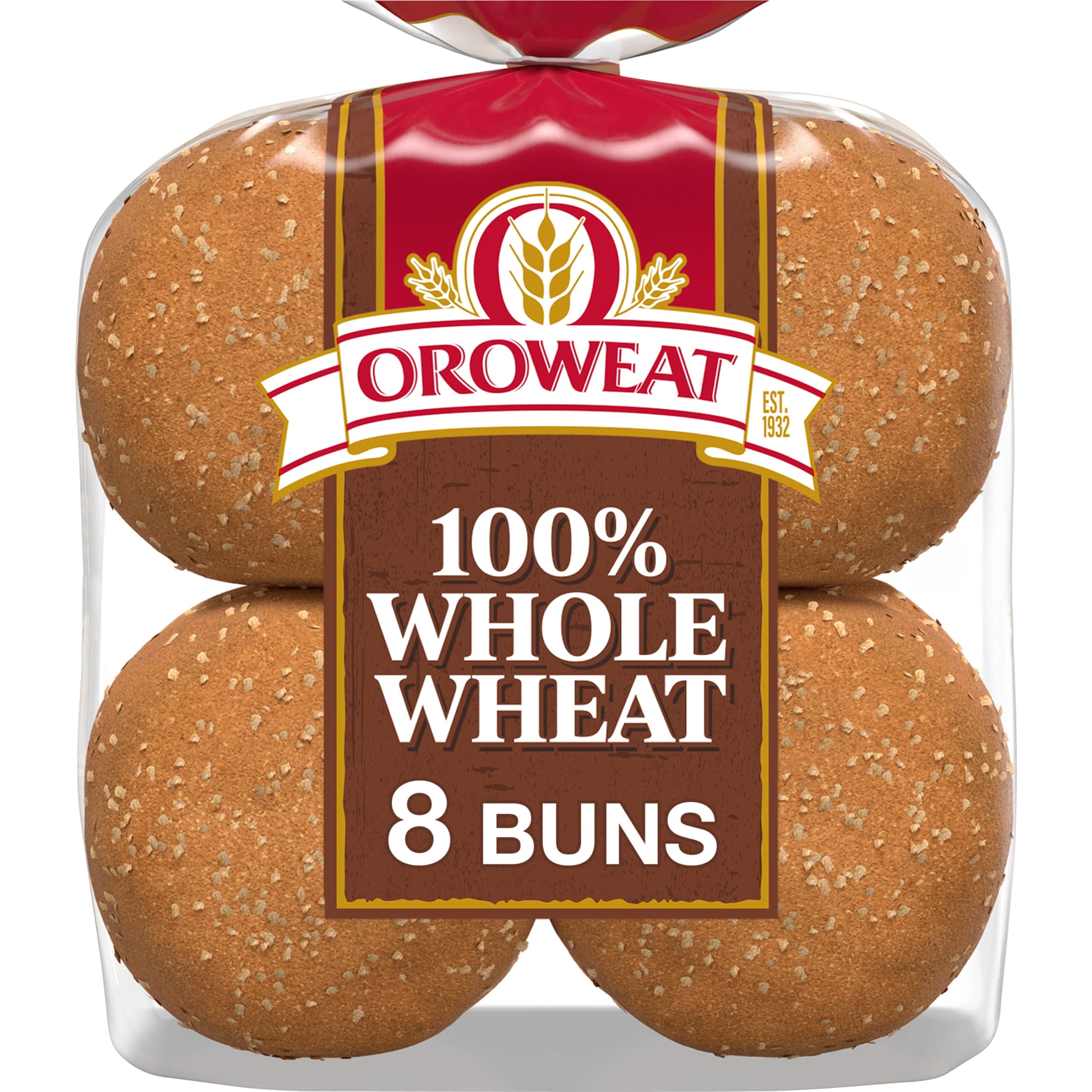 Oroweat 100% Whole Wheat Burger Buns, Soft, 8 count, 21 oz Bag ...