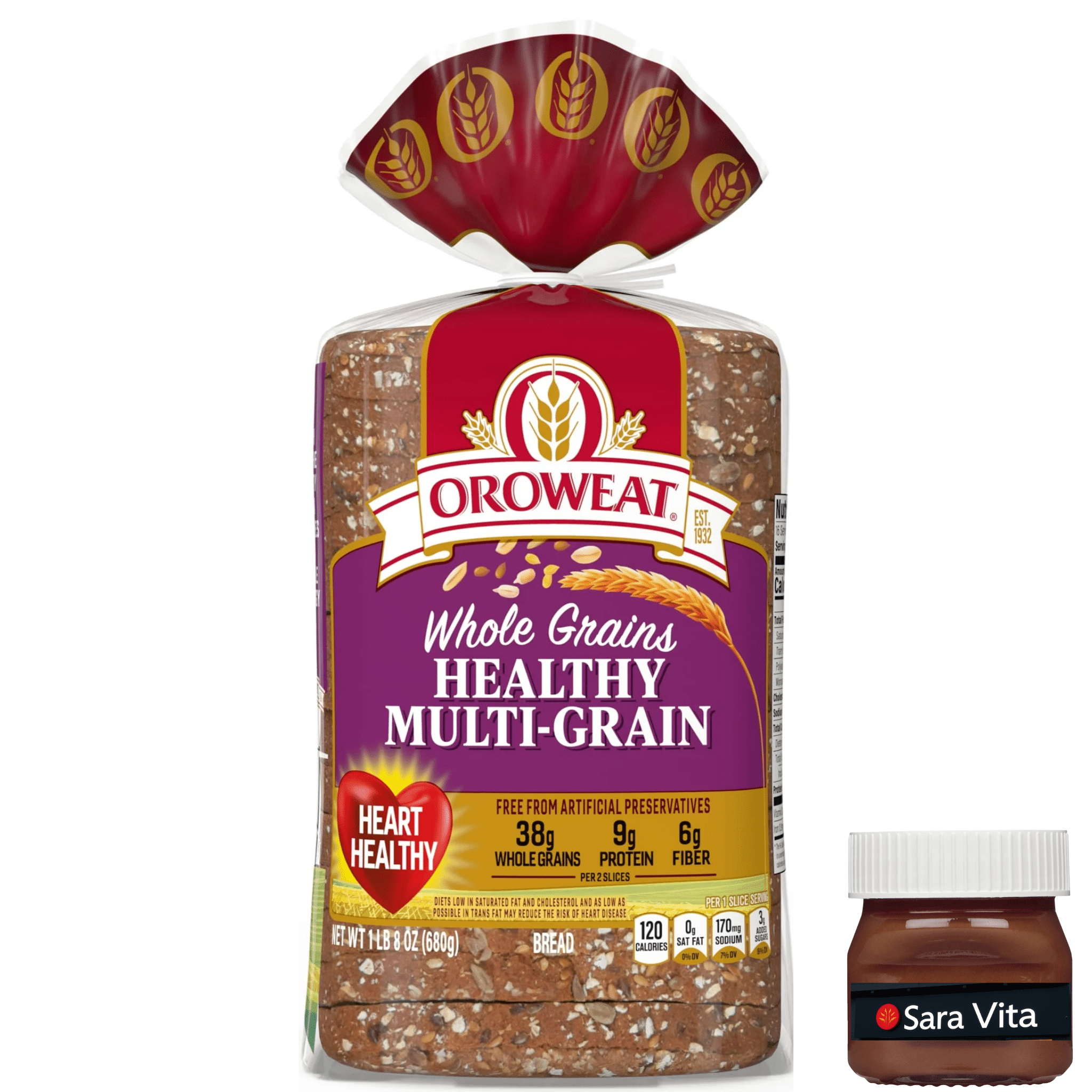 Oroweat Whole Grains Healthy Multi-Grain Bread, 24 oz, Multi-Grain ...