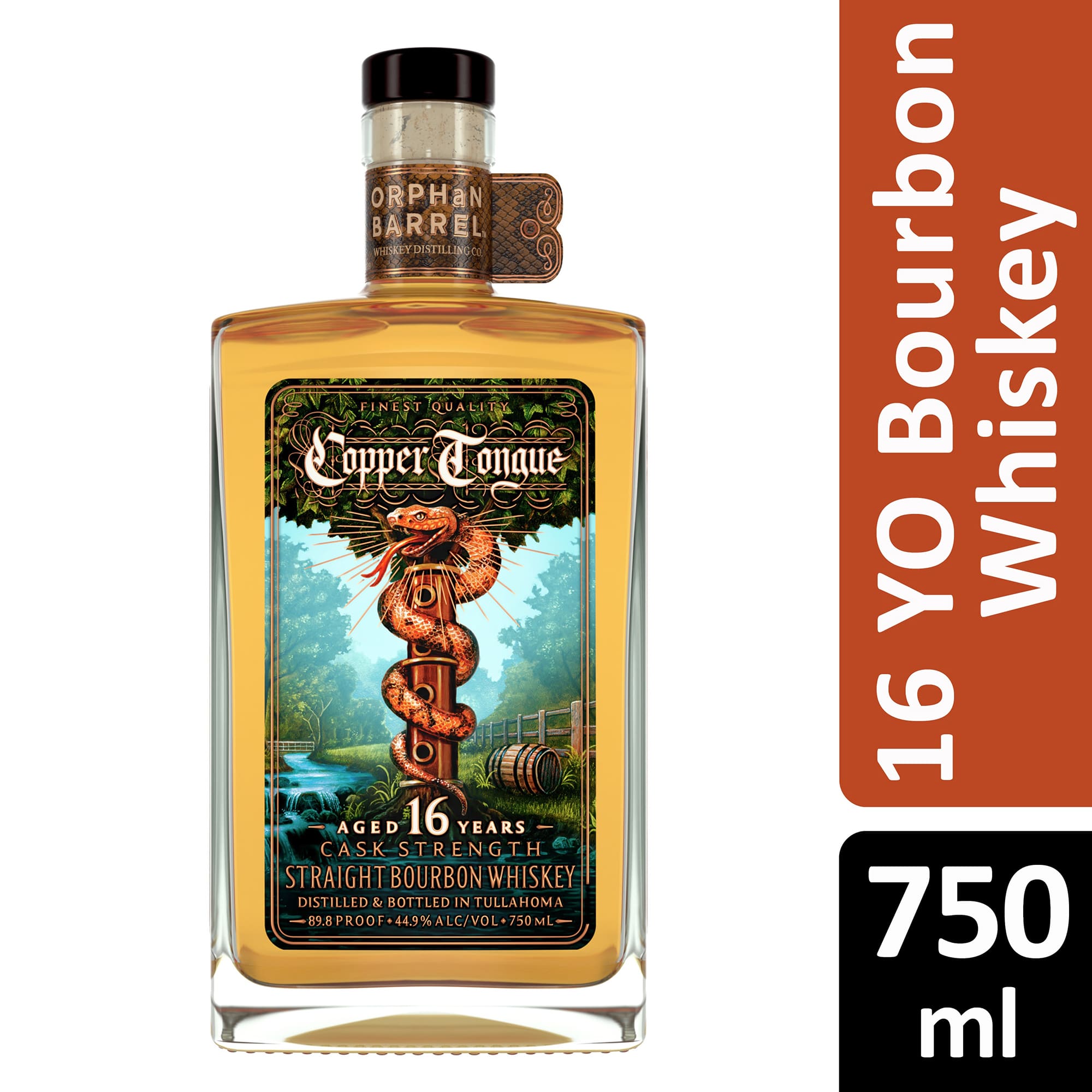 Orphan Barrel Copper Tongue 16 Year Old Cask Strength Straight Bourbon Whiskey, 750 mL, 45% ABV ...