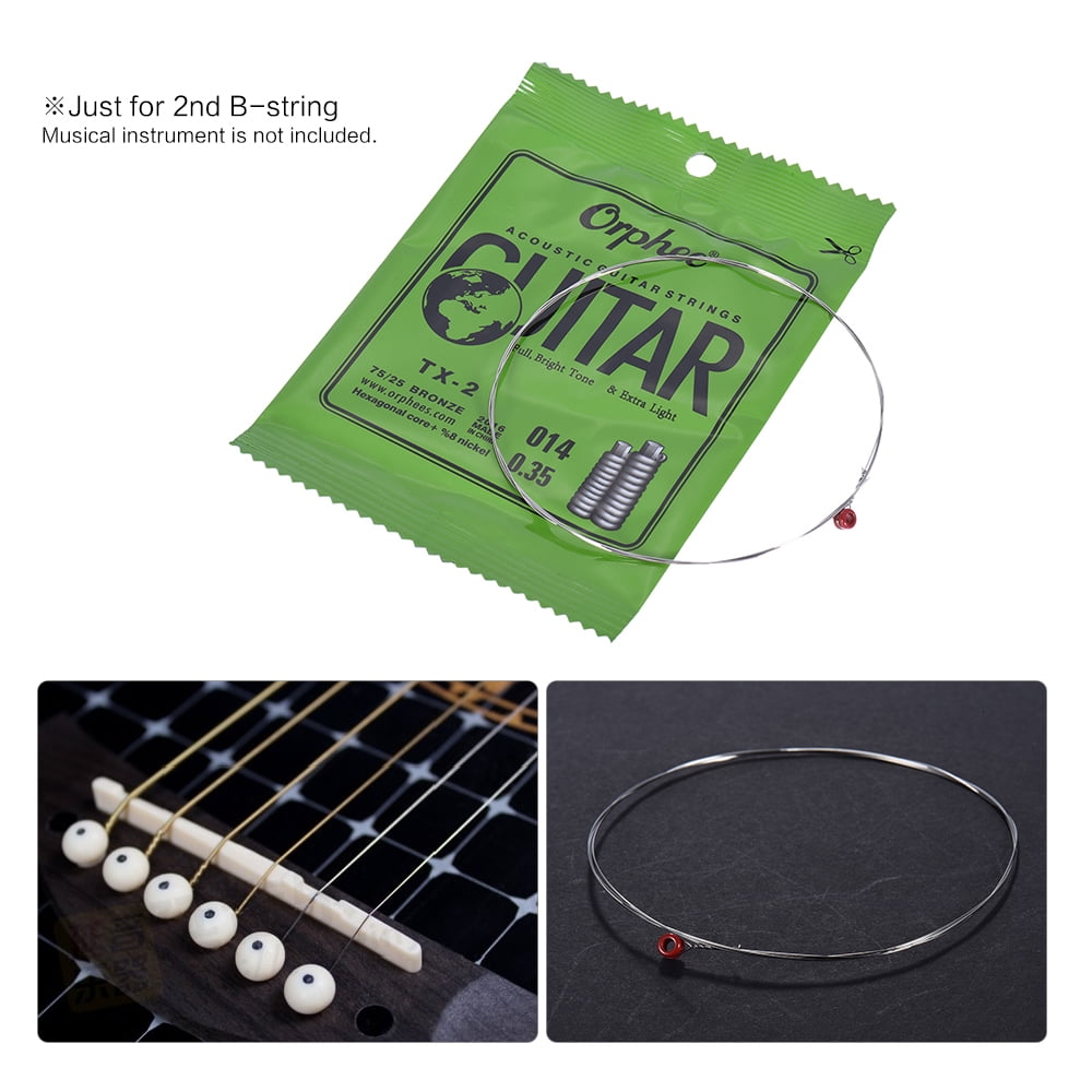 Orphee TX-2 Single String Replacement for Acoustic Folk Guitar 2nd B ...