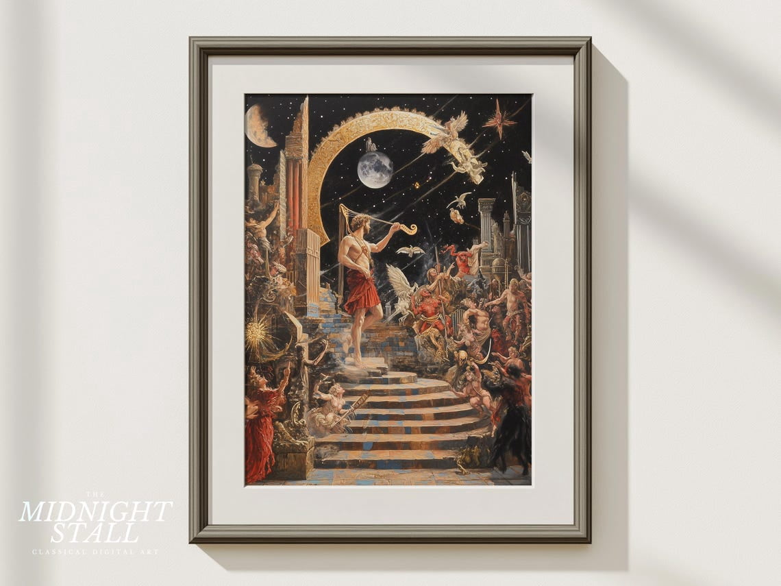Orpheus With His Lyre, Classic Art Print, Antique Alternative, Greek ...
