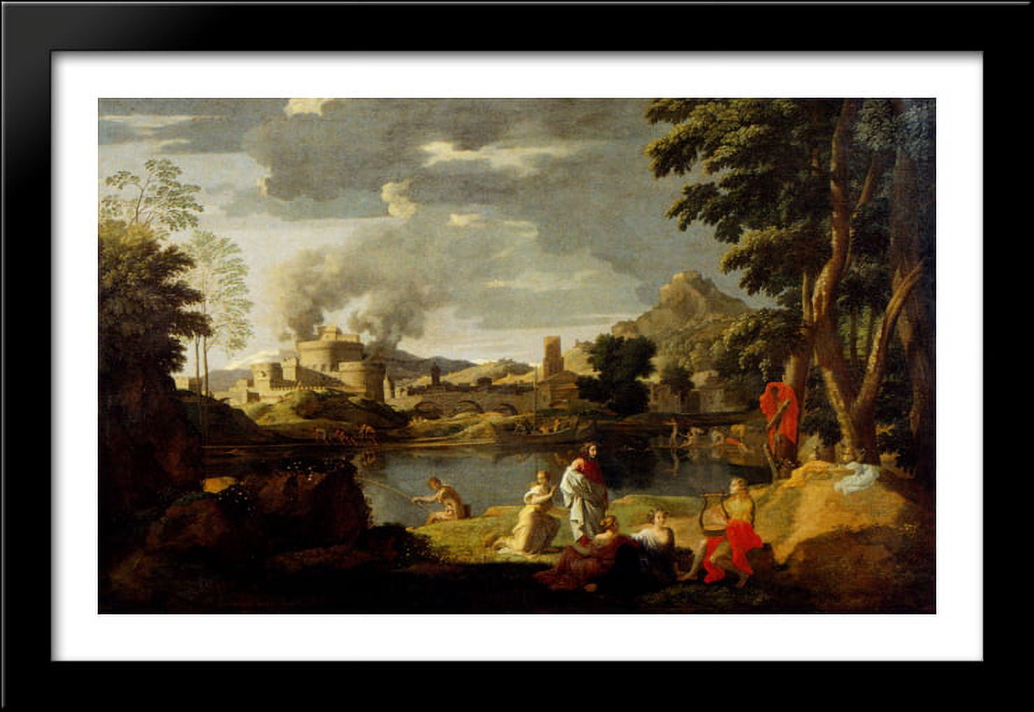 Orpheus and Eurydice 40x26 Large Black Wood Framed Print Art by Nicolas ...