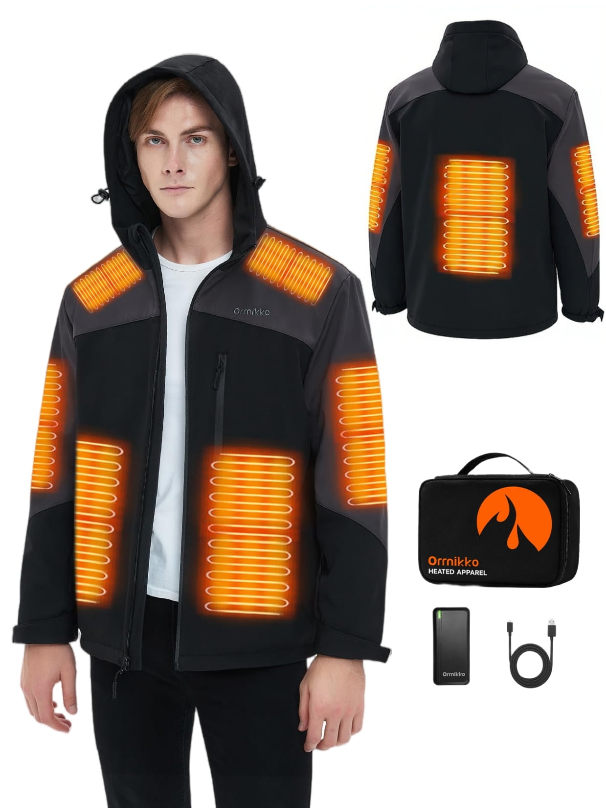 Orrnikko Heated Jacket for Men with 20000mAh Battery Winter Heating ...