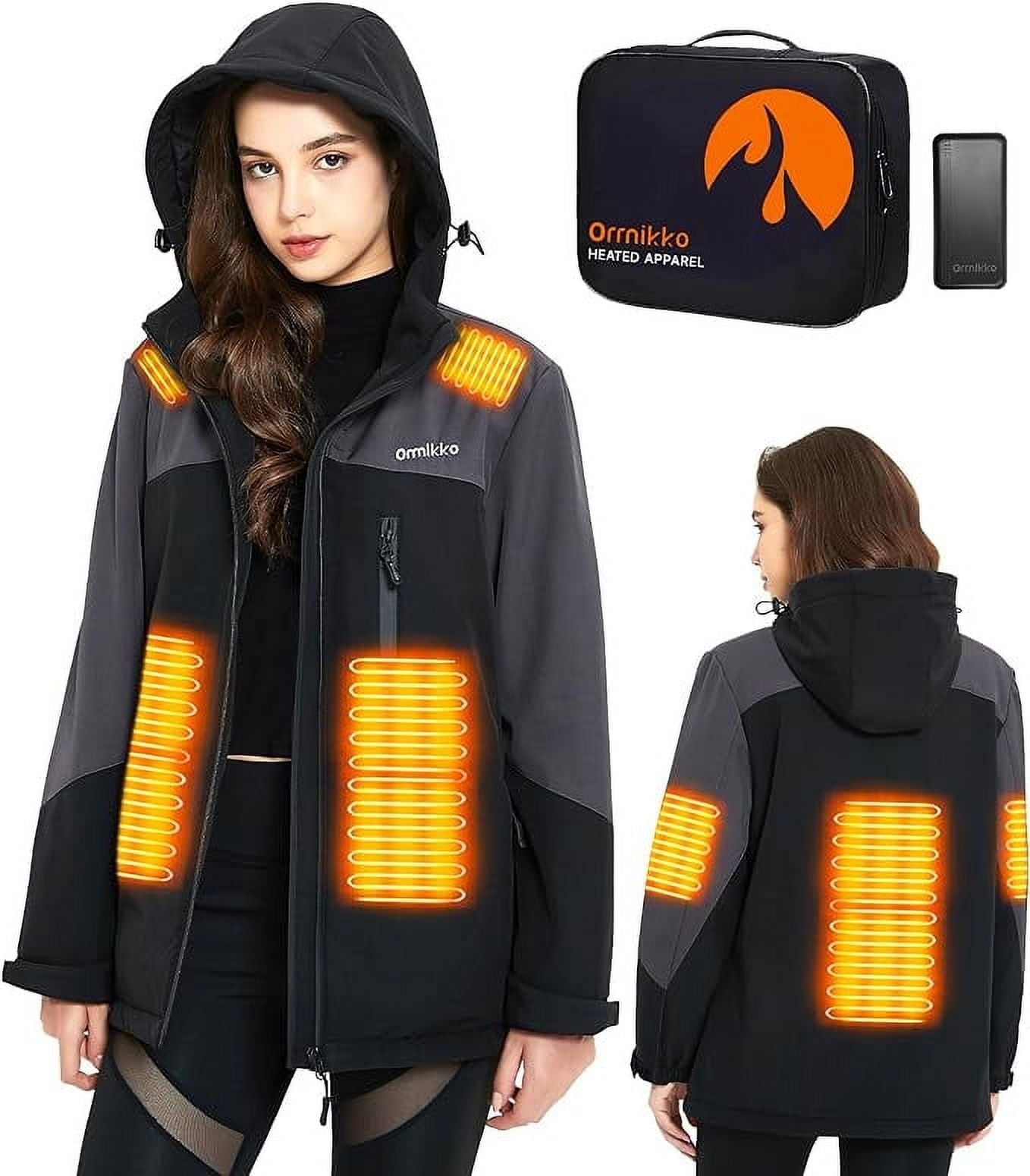 Orrnikko Heated Jacket for Women with 20000mAh Battery Winter Heating ...
