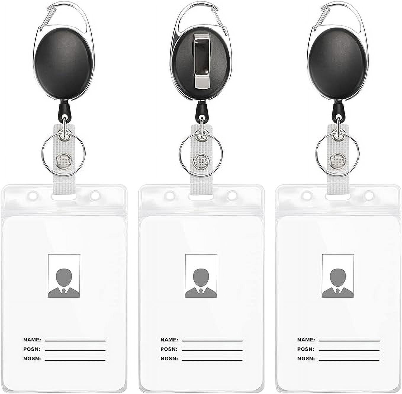 Orrope Retractable Badge Holders with Carabiner Reel Clips, 3 Pack ...