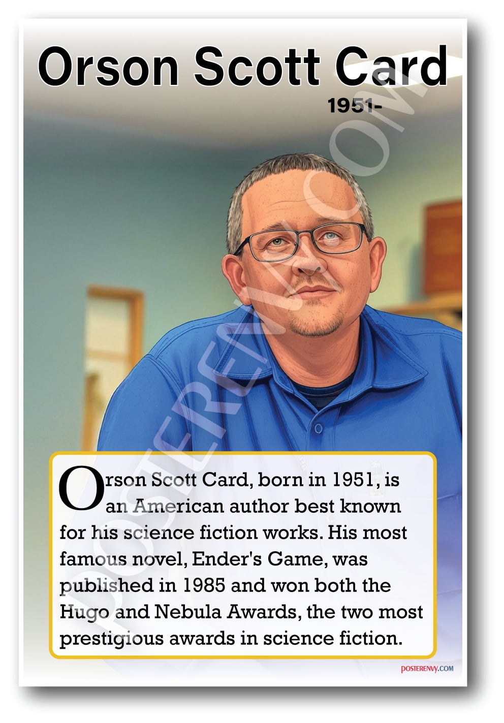Orson Scott Card - Sci-Fi Author - Biography Poster 18 x 12 inch ...
