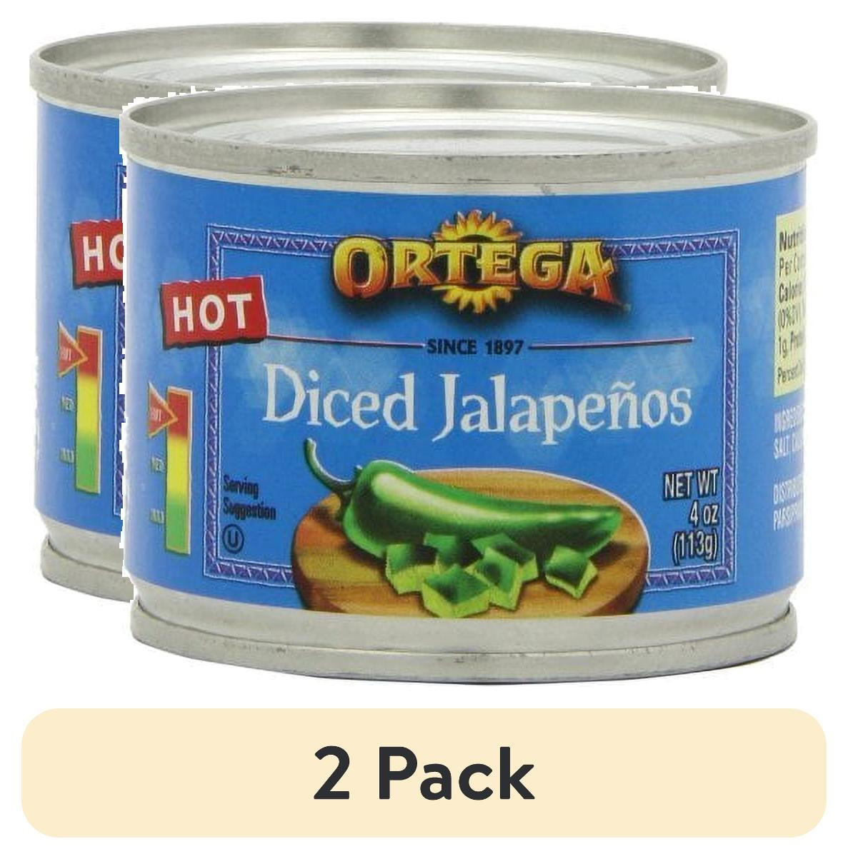 (2 pack) Ortega Diced Jalapenos, 4-Ounce Cans (Pack of 4) - Walmart.com