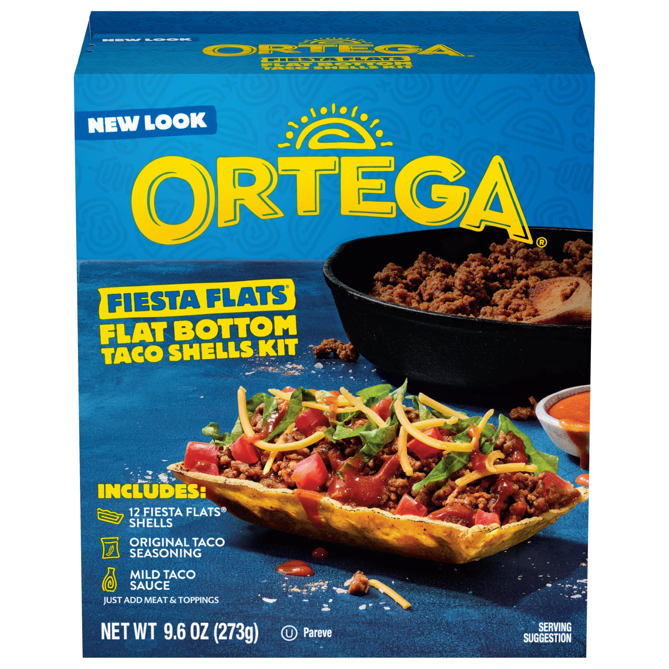 Ortega Fiesta Flats Flat Bottom Taco Shells Kit 9.6 oz - Walmart.com
