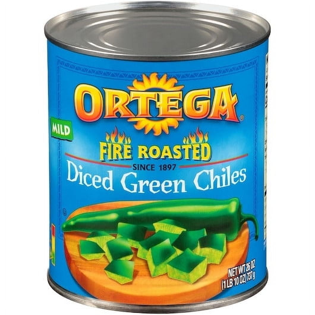 Ortega Fire Roasted Diced Green Chiles, 26 Ounce Can, Case of 12 ...
