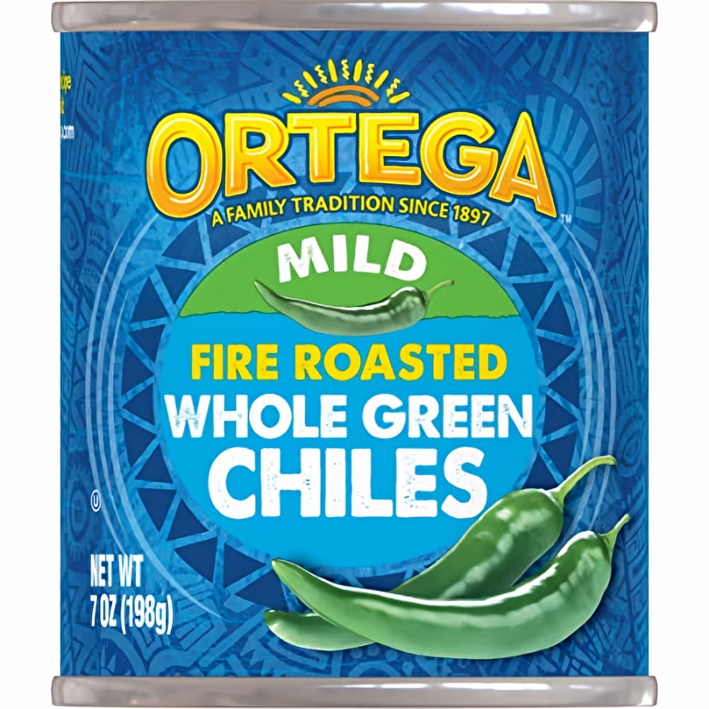 Ortega Fire Roasted Whole Green Mild Chilies, 7 Oz. Can (Pack of 4 ...