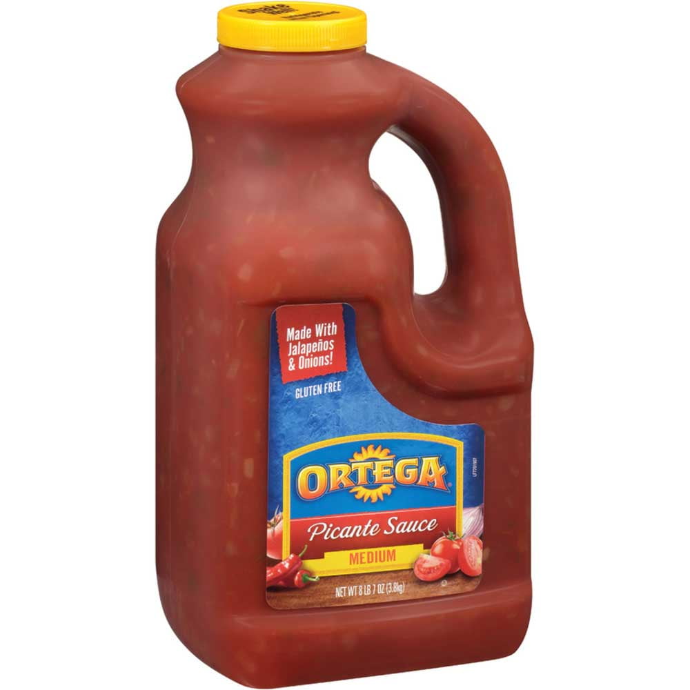 Ortega Fresh Jalapeno Salsa, Medium Picante Sauce in Bulk Jug, 1 Gallon ...