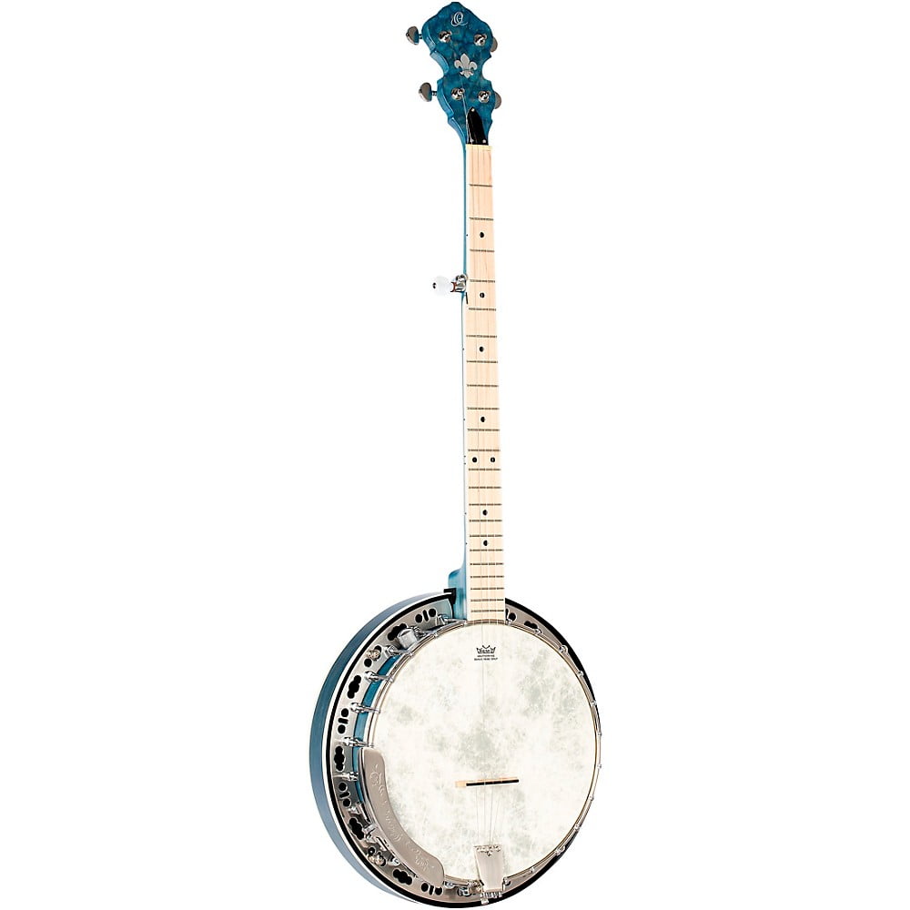 Ortega OBJE400TBL Falcon 5-String Acoustic-Electric Banjo Trans Blue ...