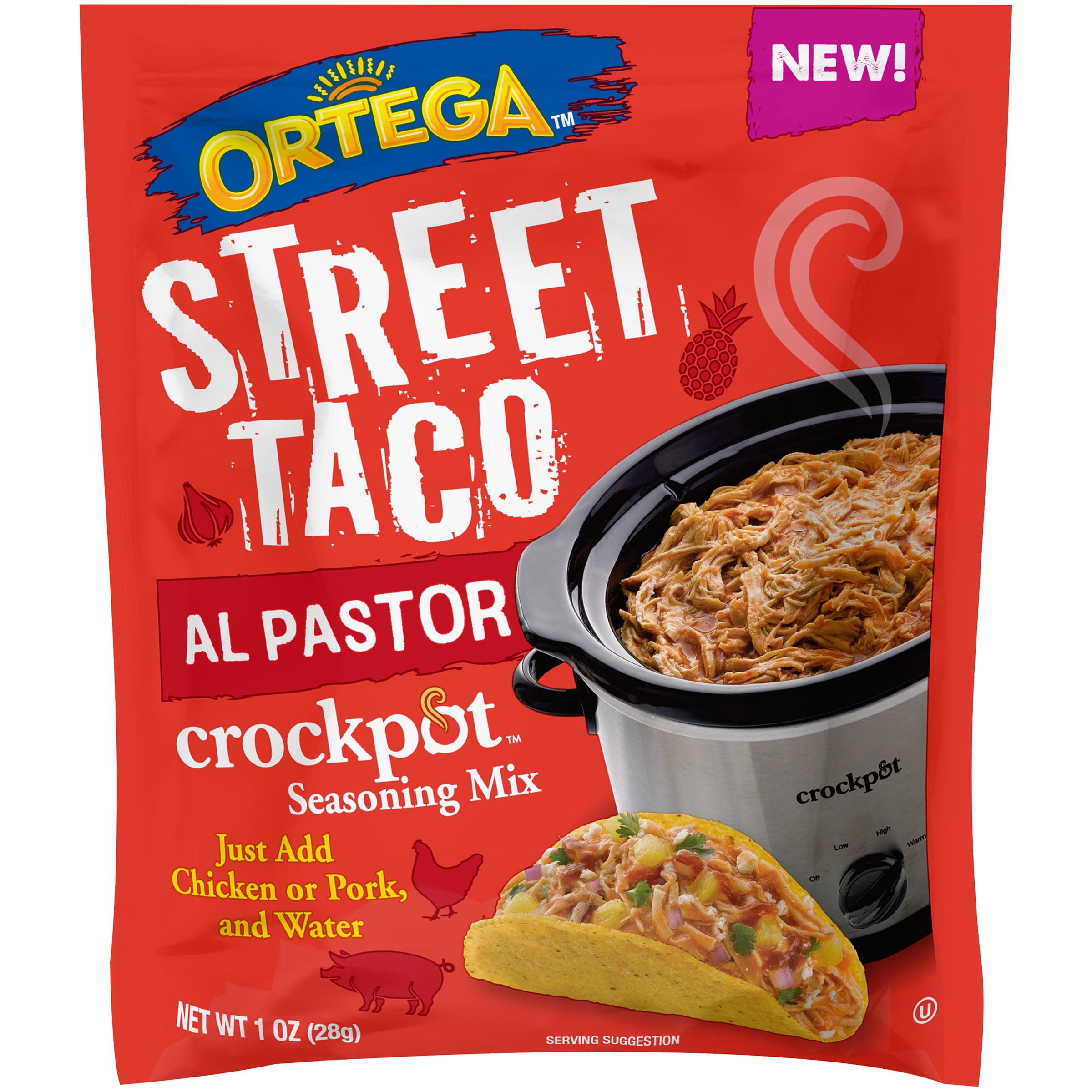Ortega Street Taco Al Pastor Mexican Crockpot Seasoning Mix Dry Package ...