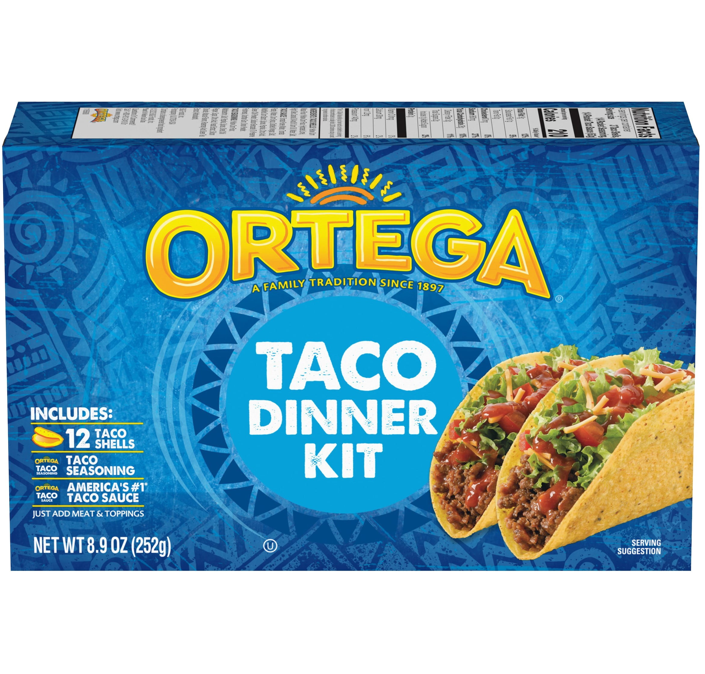 Ortega Taco Dinner Kit, 12 Count Taco Shells, Kosher, 8.9 oz - Walmart.com