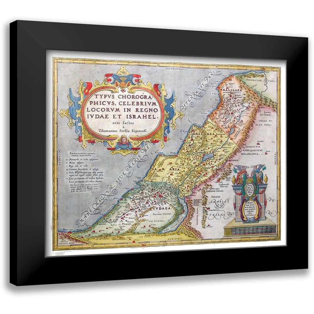 Ortelius 14x12 Black Modern Framed Museum Art Print Titled - Kingdoms ...