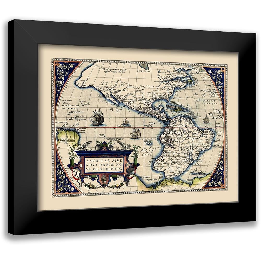 Ortelius 14x12 Black Modern Framed Museum Art Print Titled - Western ...