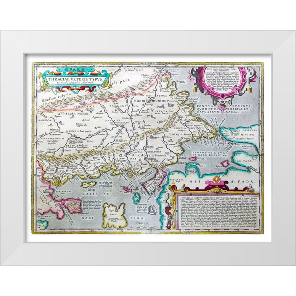 Ortelius 24x19 White Modern Wood Framed Museum Art Print Titled ...