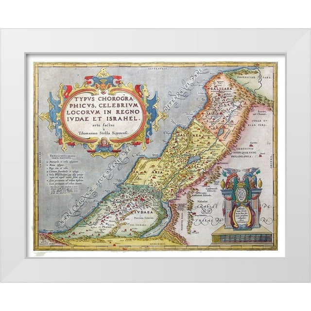 Ortelius 32x26 White Modern Wood Framed Museum Art Print Titled ...