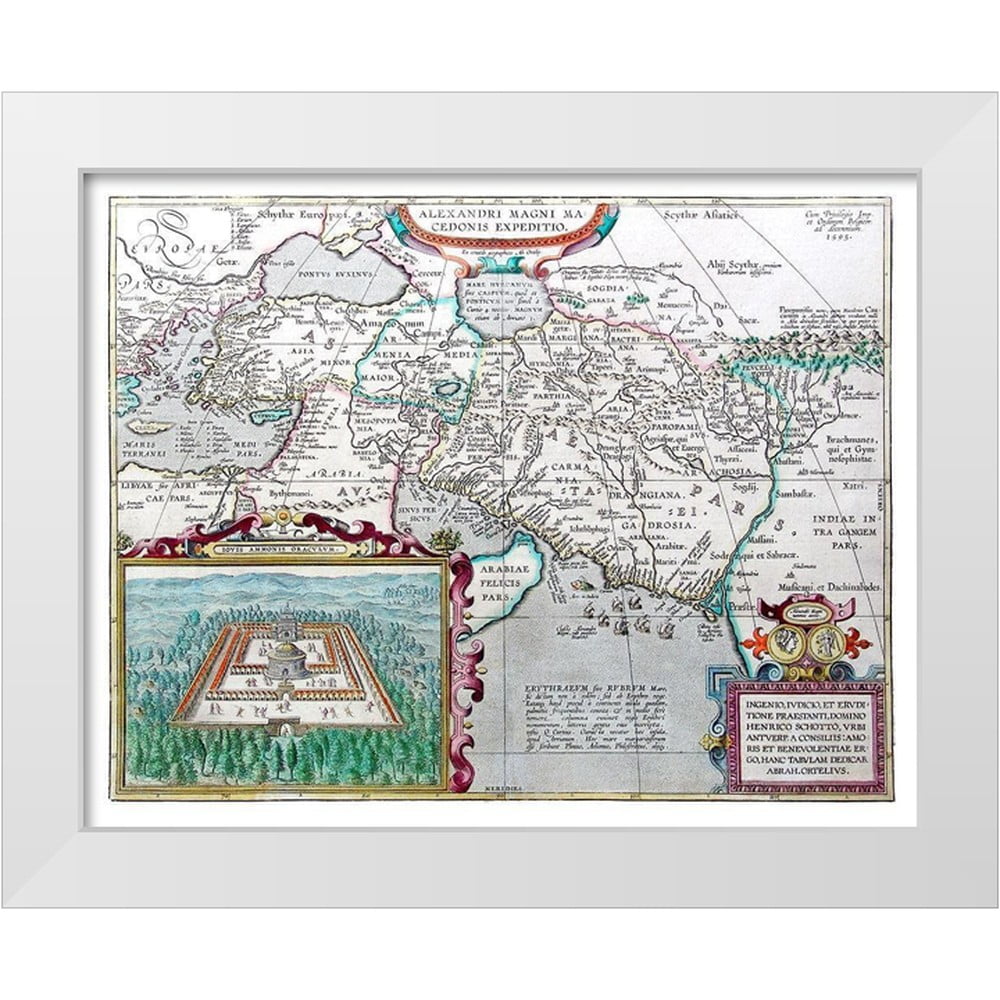 Ortelius 32x26 White Modern Wood Framed Museum Art Print Titled ...