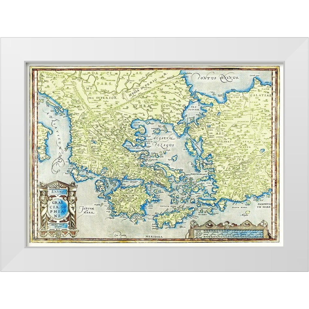 Ortelius, Abraham 24x18 White Modern Wood Framed Museum Art Print ...