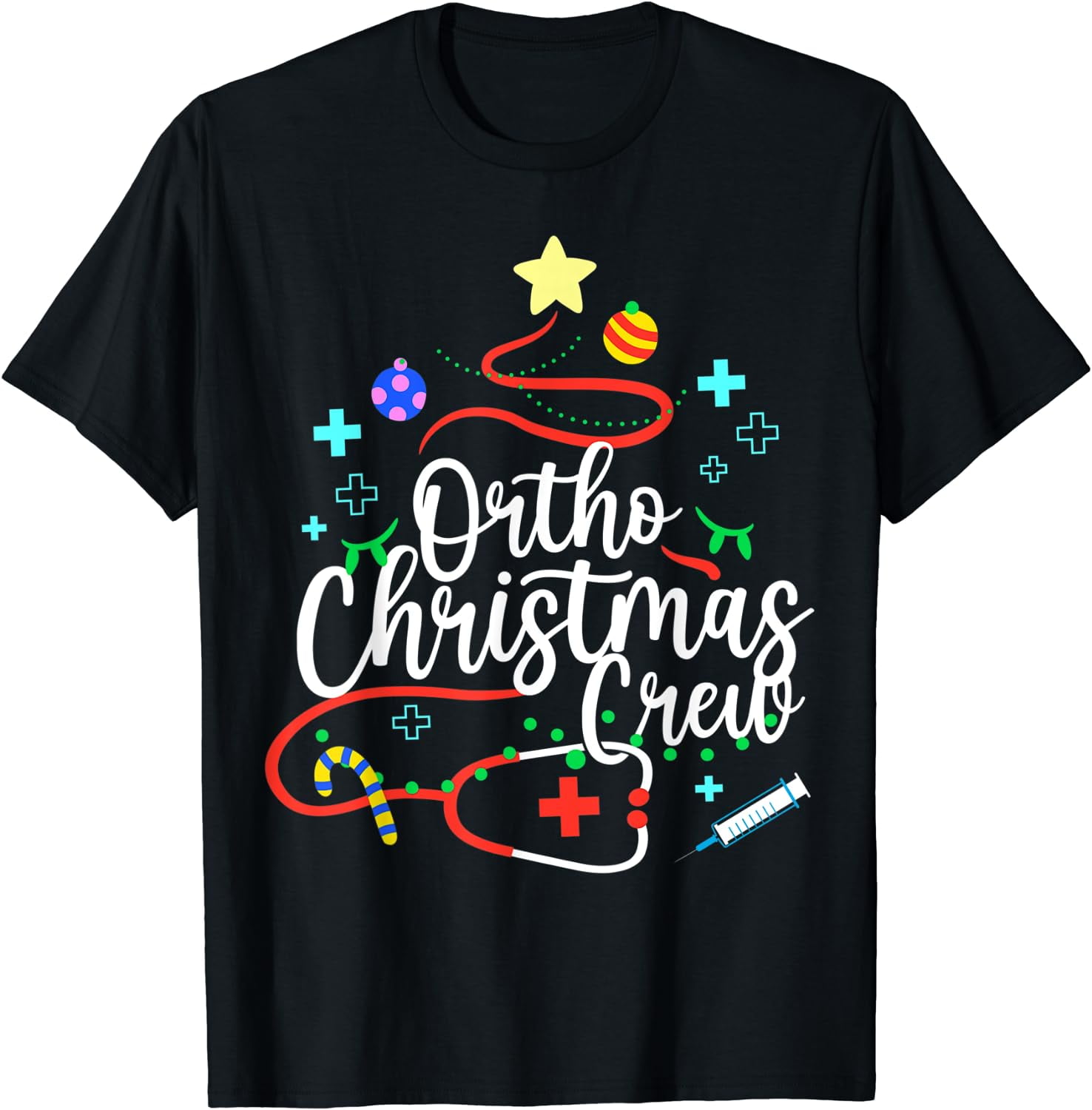 Ortho Christmas Crew Orthopedic Nurse Ortho Doctor Squad T-Shirt ...