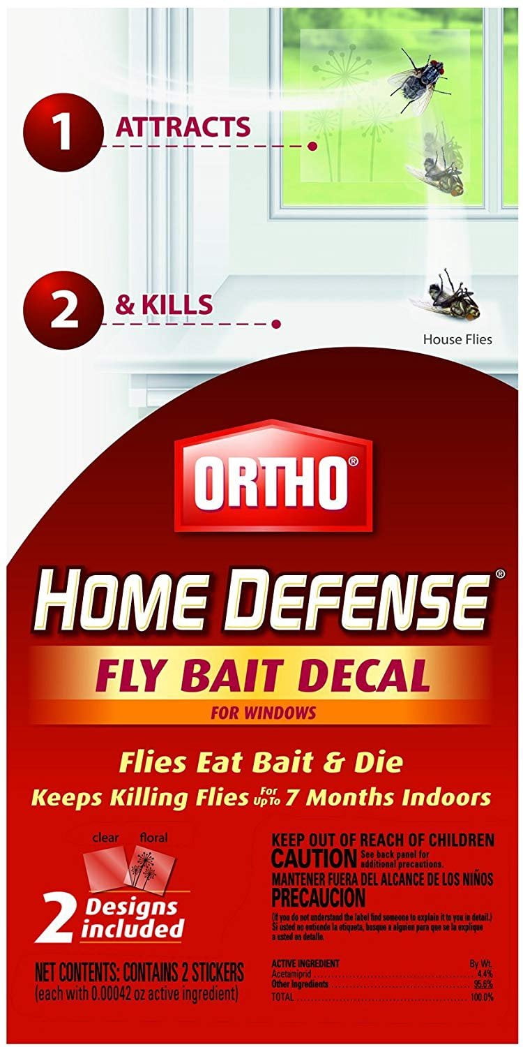 2-pack Ortho Home Defense Window Decal Fly Killer Bait 2 Pack Case of ...