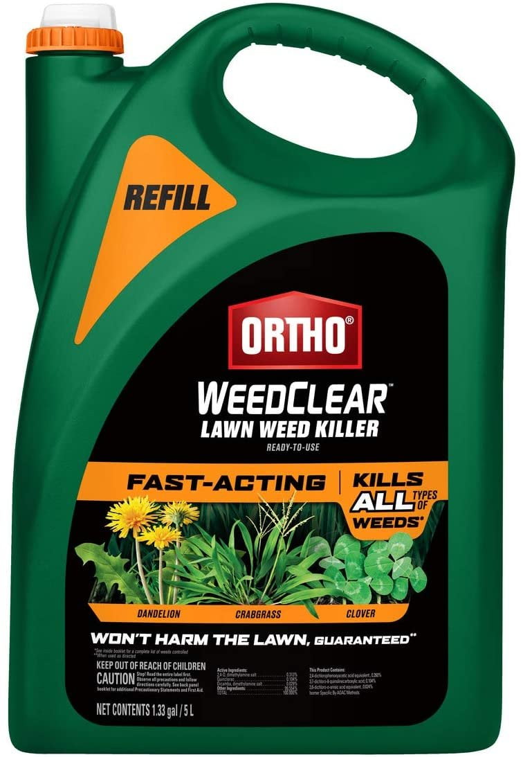 Ortho WeedClear Lawn Weed Killer - Fast Acting Spray, Grass & Garden Weed Eliminator, Refill, 1. ...