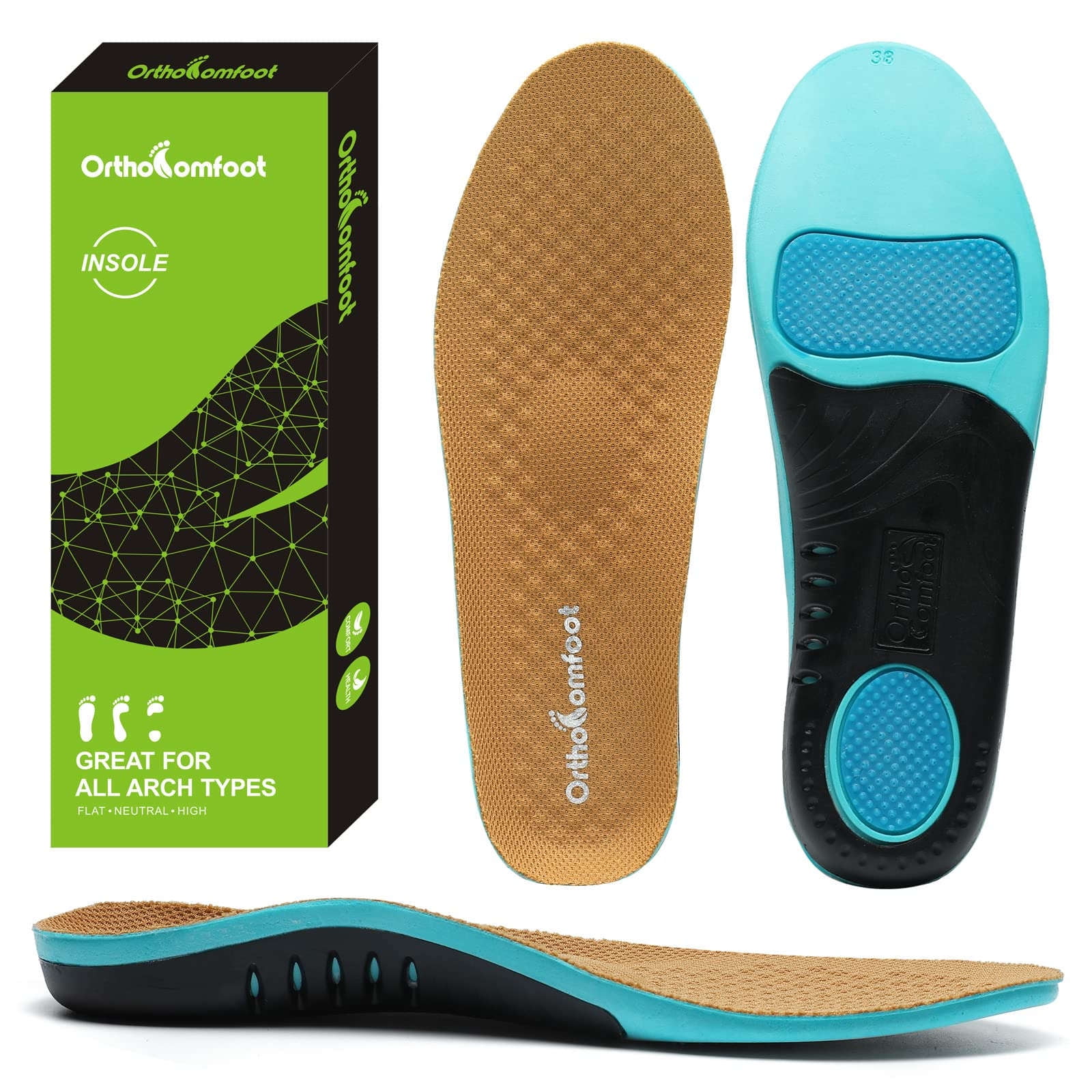OrthoComfoot Comfortable Arch Supports Orthotics Inserts for Bunions ...