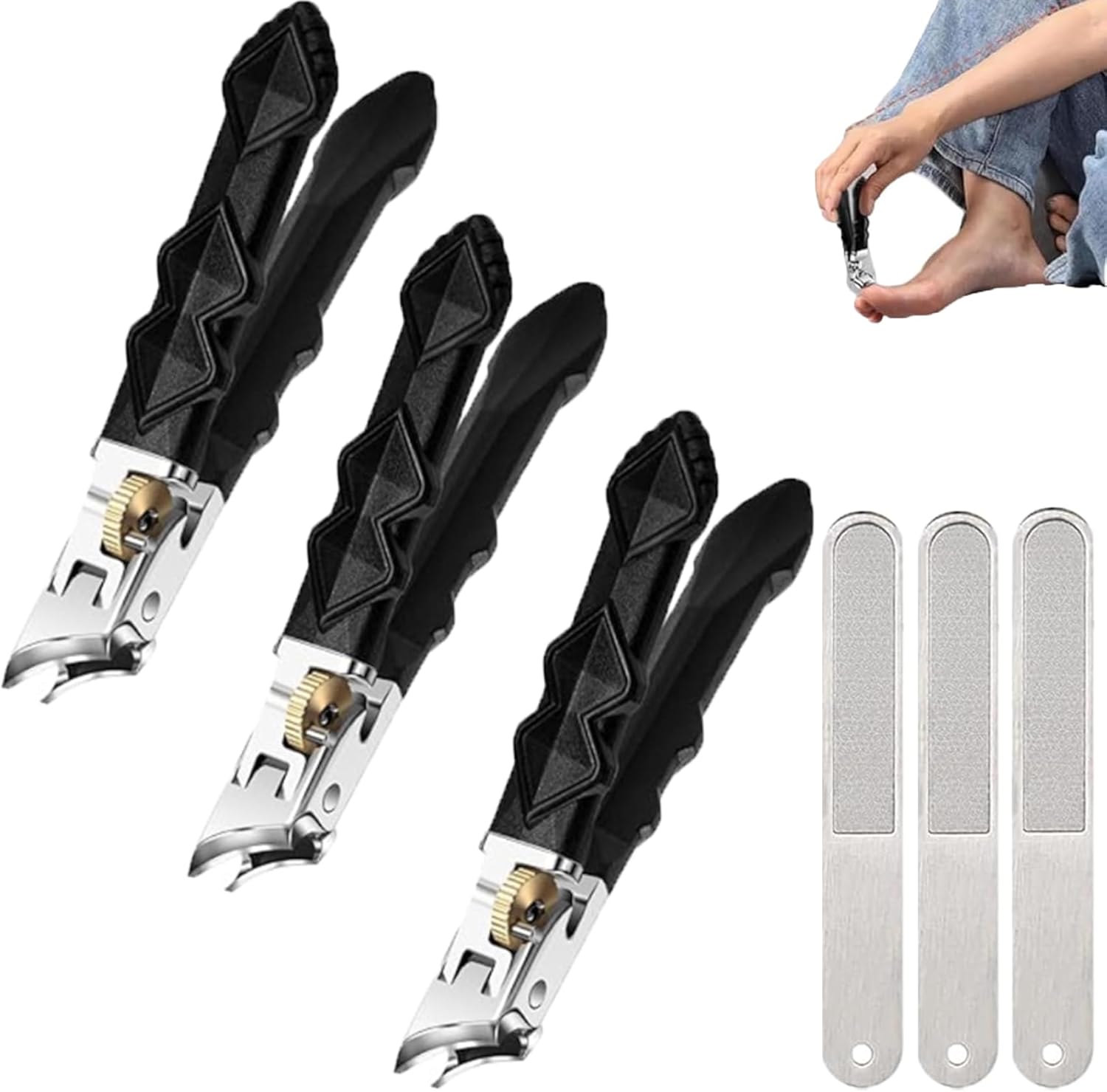 Orthoclip Nail Clippers,180° Wide Jaw Thick Toenail Clippers,Double ...