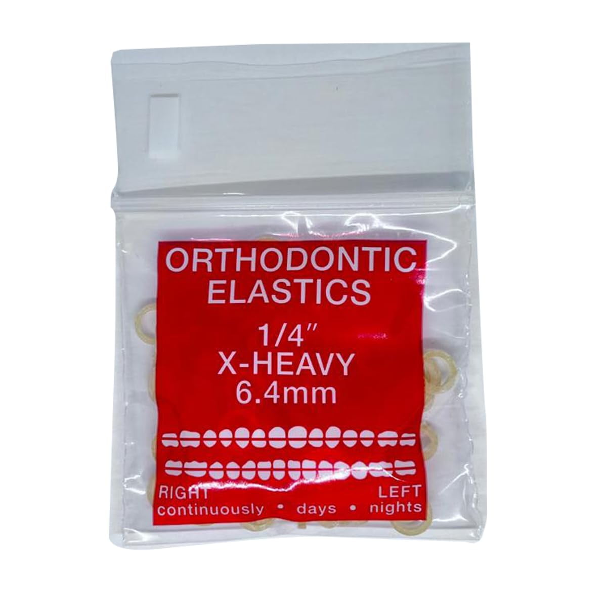 Orthodontic Intraoral Elastics - 10 bag x 100pcs - 1/4 Extra Heavy 8 oz ...
