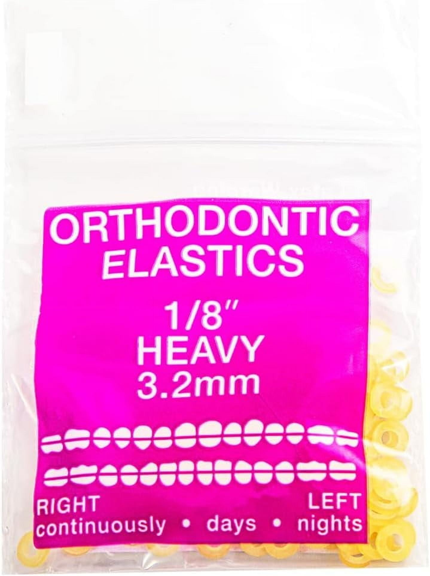 Orthodontic Intraoral Elastics - 10 bag x 100pcs - 1/8 HEAVY 6.5 oz ...