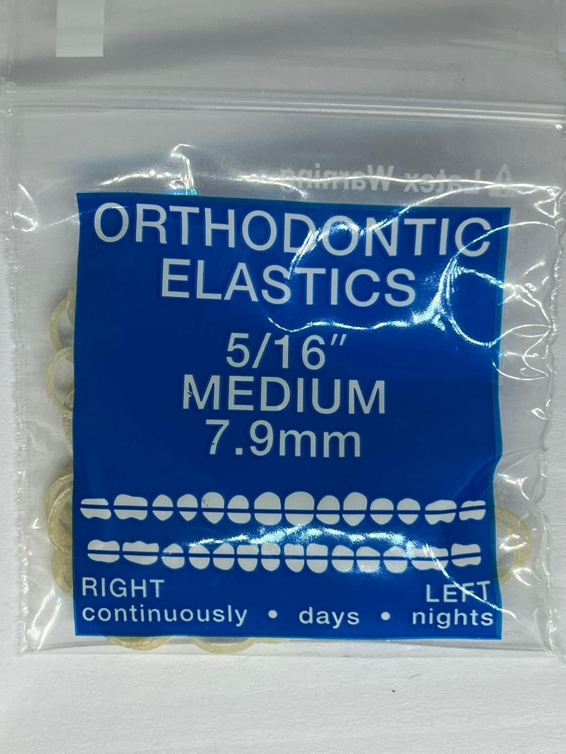 Orthodontic Intraoral Elastics - 10 bag x 100pcs - 5/16 MEDIUM 4.5 oz ...