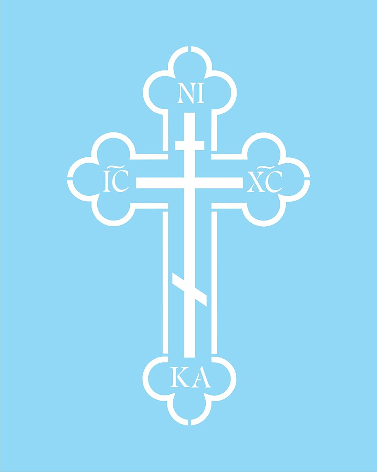 Orthodox 8" Cross Stencil IC NI KA Christian Symbol Faith Family ...