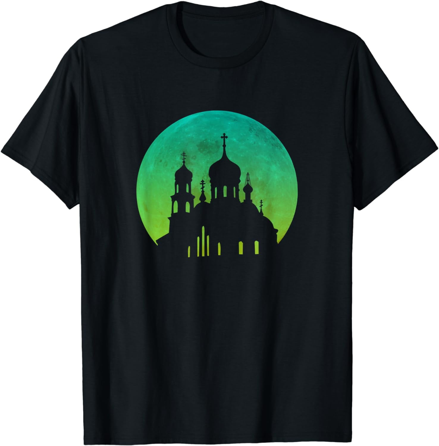 Orthodox Catholic Church Cathedral & Moon Religious Picture T-Shirt ...