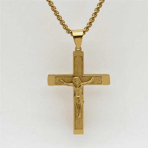 Vintage Jesus Catholic 14K Yellow Gold Cross Men\'s Prayer Amulet ...