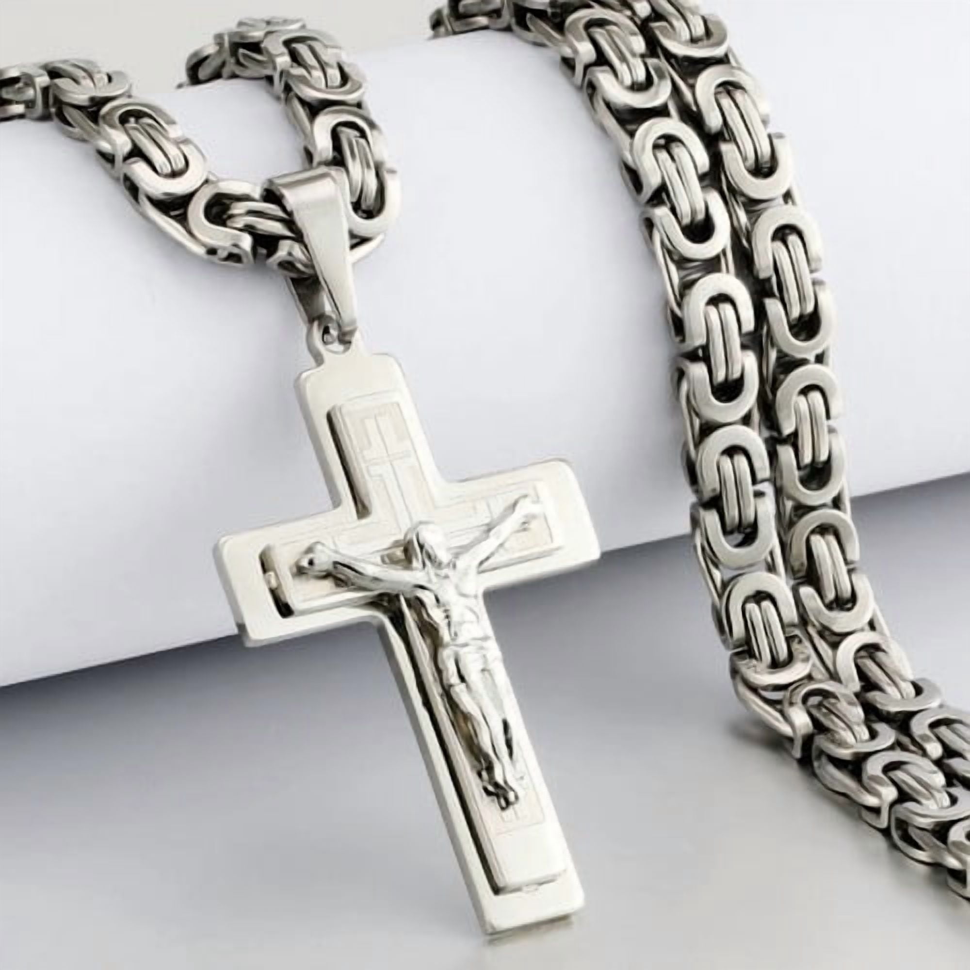 Orthodox Crucifix Jesus Christ Cross Pendant Necklace 14K Yellow Gold ...