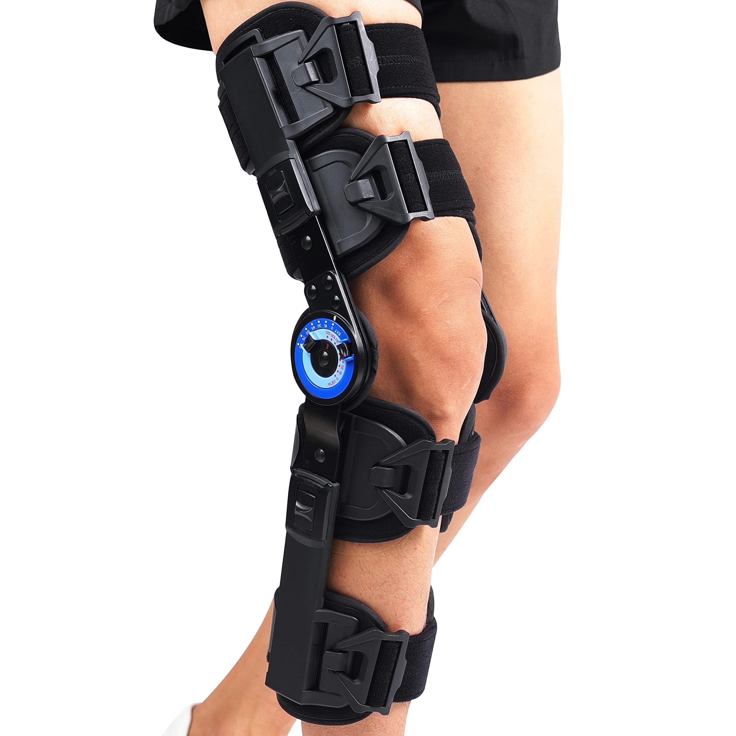 Orthomen, Hinged ROM Knee Brace, Post-Op Support with Side Stabilizer ...